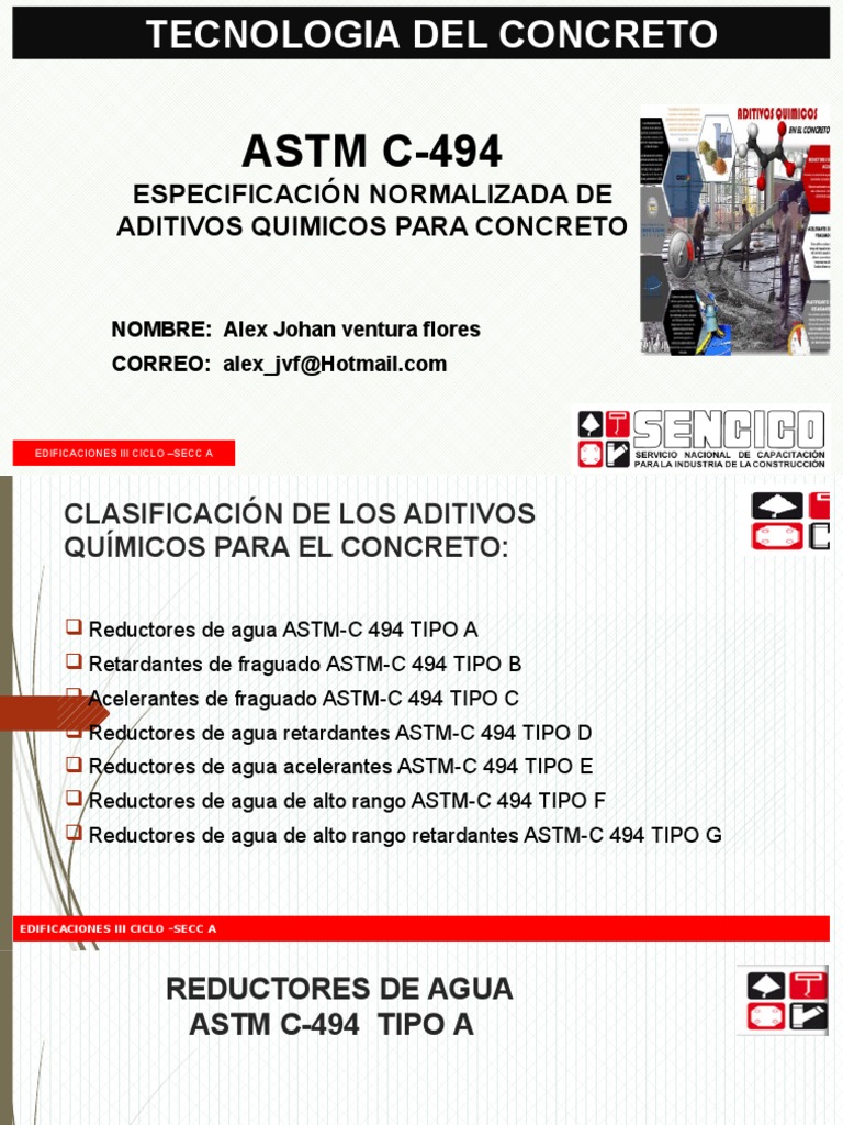 Ventura Astm C-494 Aditivos | PDF | Hormigón | Cemento