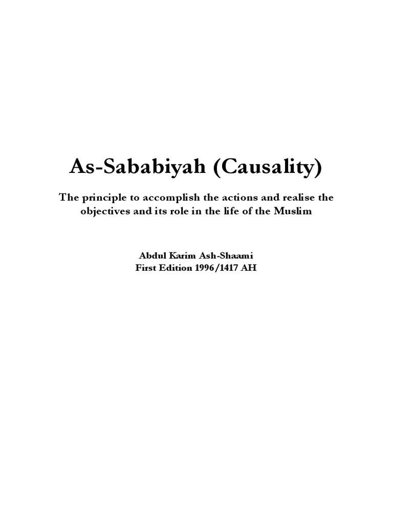 Sababiyyah - Causality | PDF | Causality | Mind
