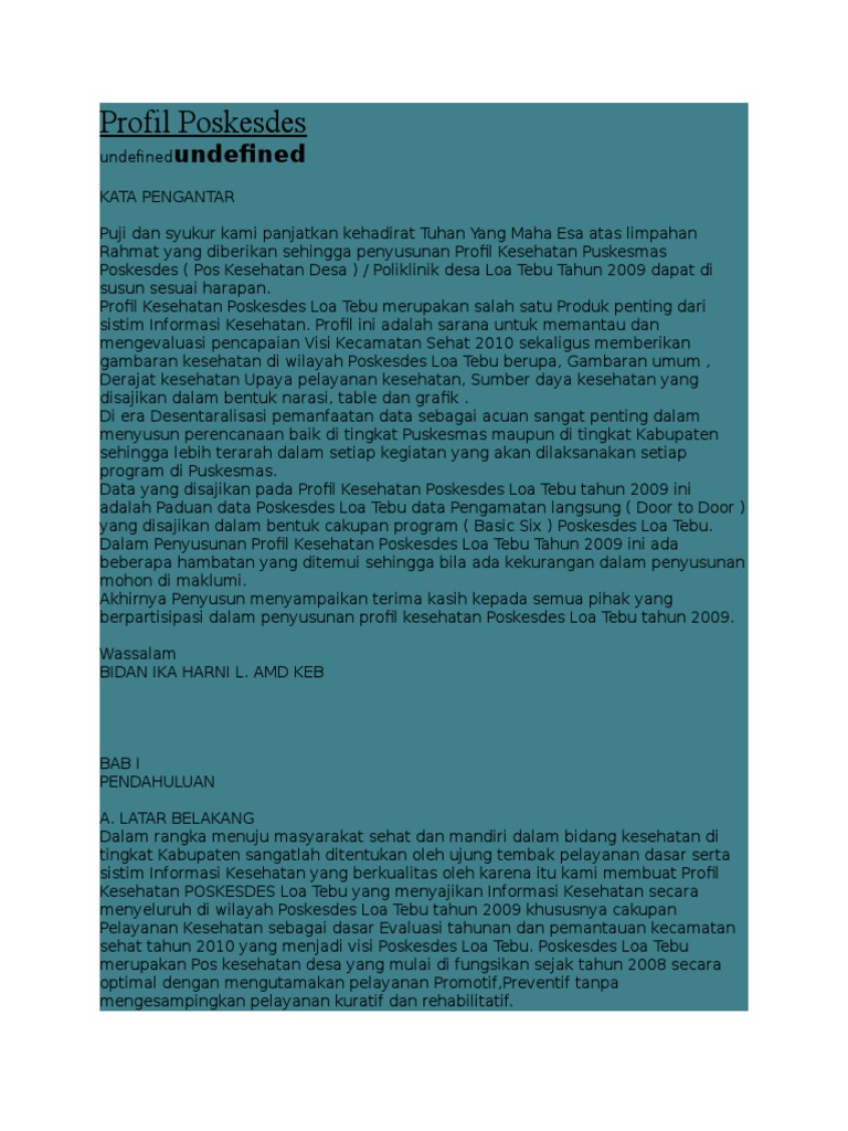 Profil Poskesdes | PDF