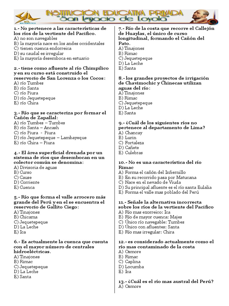 Principales Ríos del Perú y sus Características | PDF | Río | río Amazonas