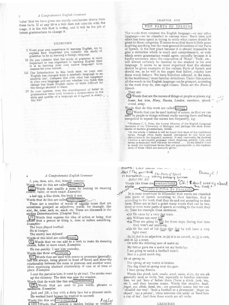 Comprehensive English Grammar. CH 1 | PDF | Syntax | Syntactic ...