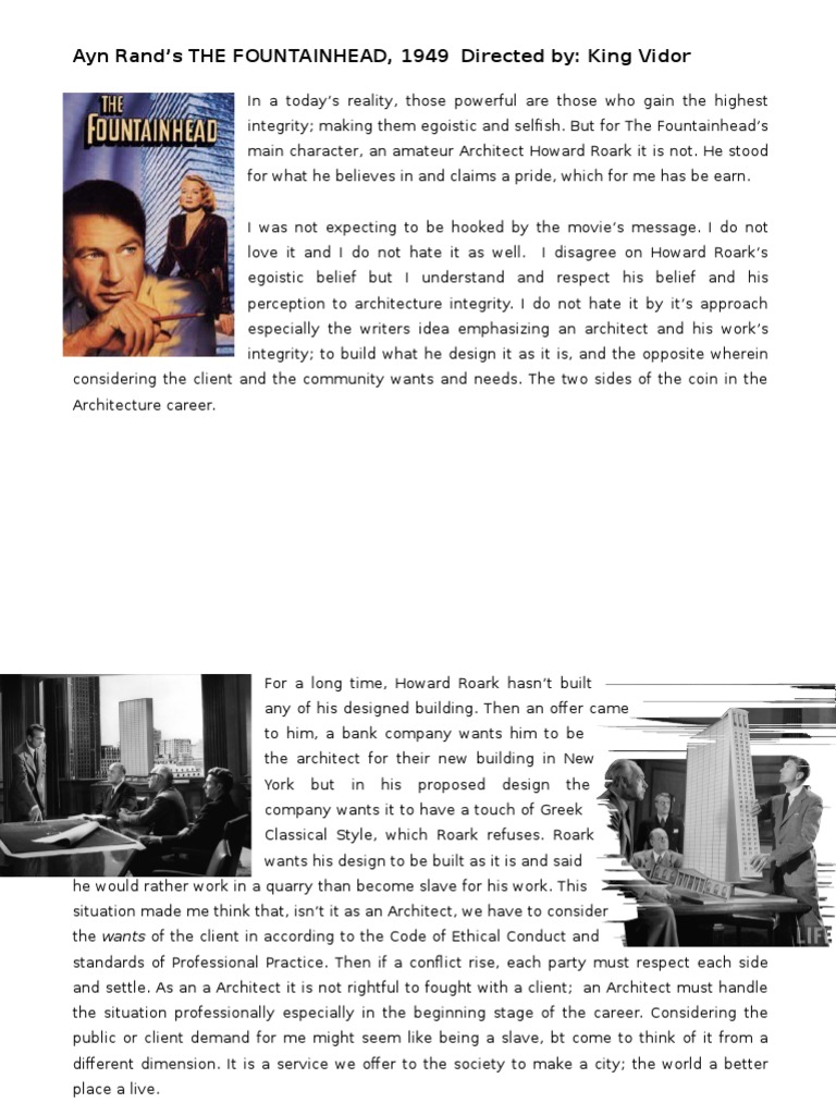The Fountainhead Film Review | PDF