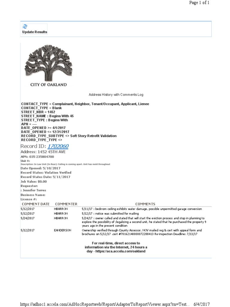 Record ID:: Address History With Comments Log | PDF | Government ...
