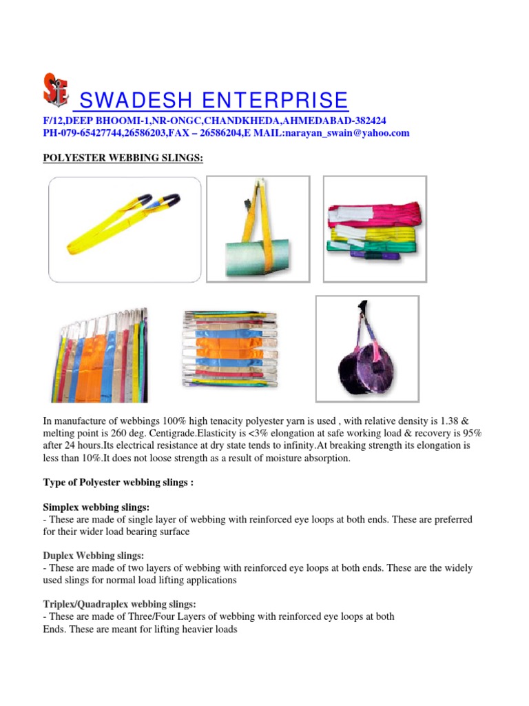 Web Sling Standards | PDF | Polyester | Ton