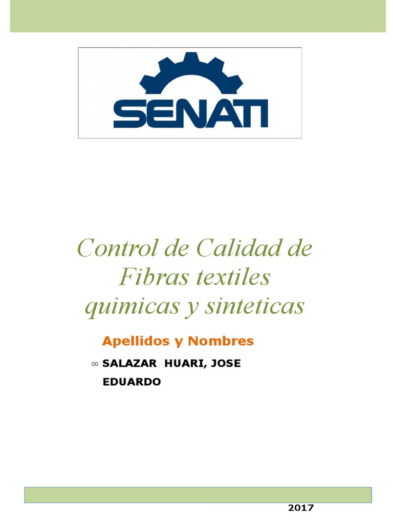 Control De Calidad Textil Fibra Sintética Textiles Free 30 Day Trial Scribd