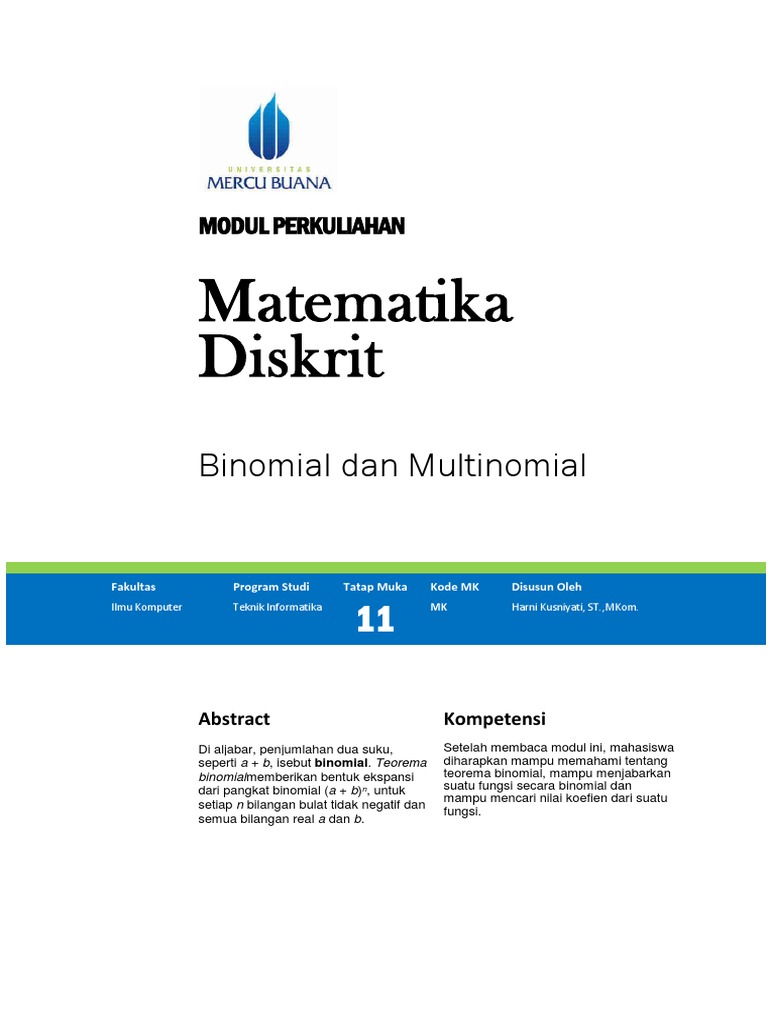 Rumus Teorema Binomial dan Multinomial | PDF