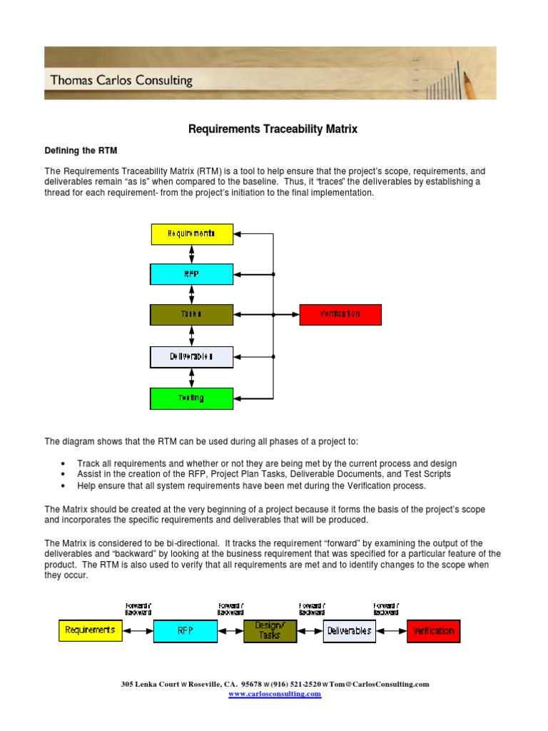 Requirements Traceability Matrix: Defining The RTM | PDF | Production ...
