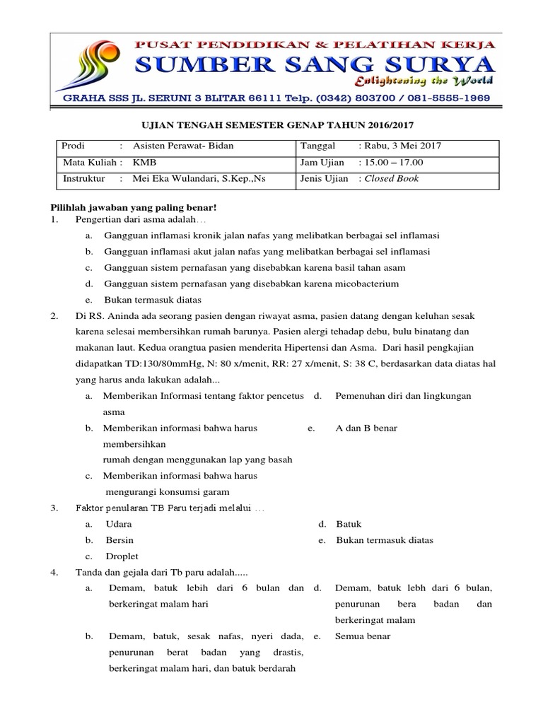 Soal Uts Sss KMB | PDF