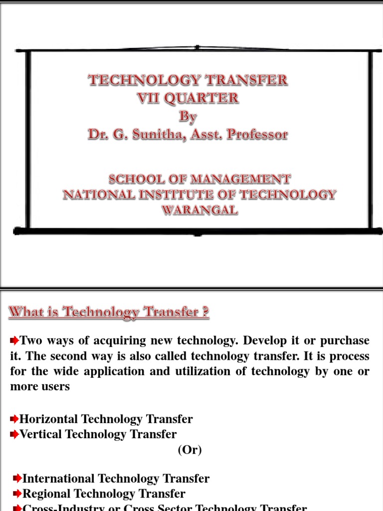 Technology Transfer Pdf Technology Transfer Innovation