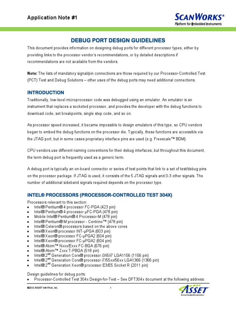Debug Port Design Guidelines | PDF | Classes Of Computers | Central ...