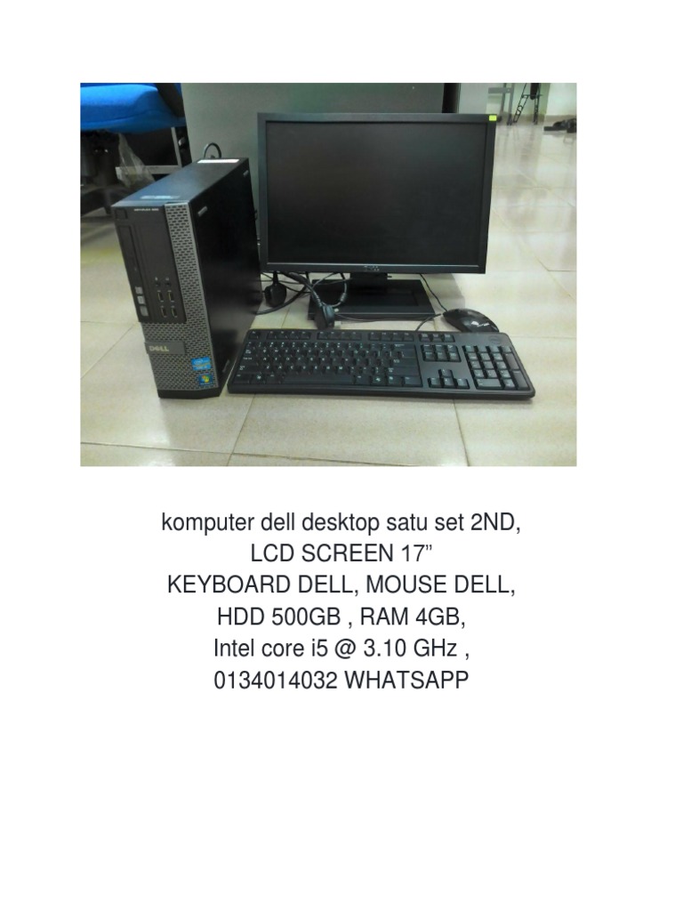 Dell Desktop Set: i5, 4GB RAM, 500GB HDD | PDF
