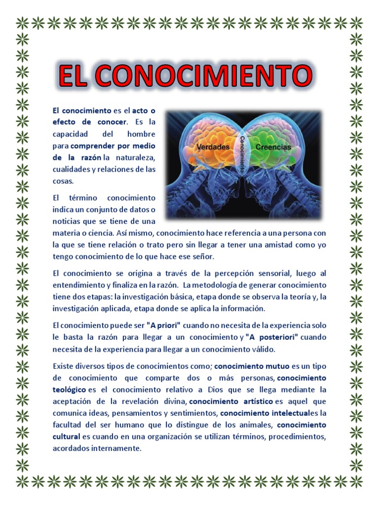 Definición y Tipos de Conocimiento | PDF | Conocimiento | Science