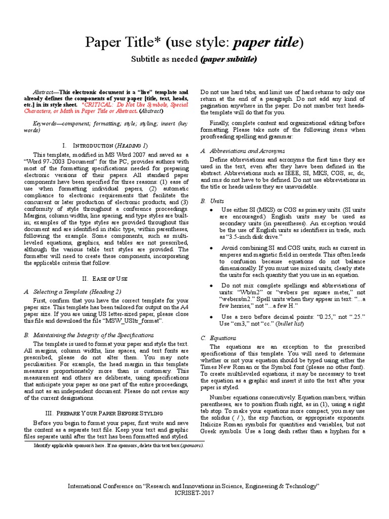 Paper Title: A Concise SEO-Optimized Title for a Sample Academic Paper | PDF | Bracket | Note ...