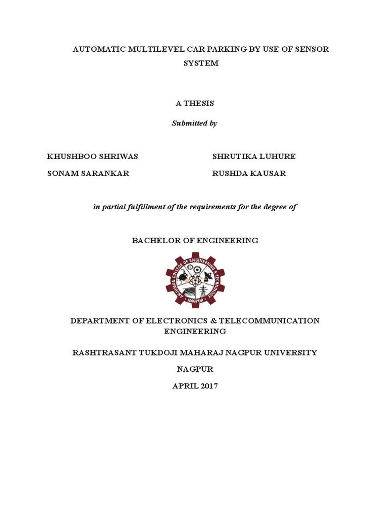 Automatic Multilevel Car Parking by Use of Sensor System | PDF | Microcontroller | Electric Motor