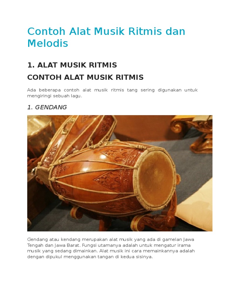Contoh Alat Musik Ritmis Dan Melodis | PDF