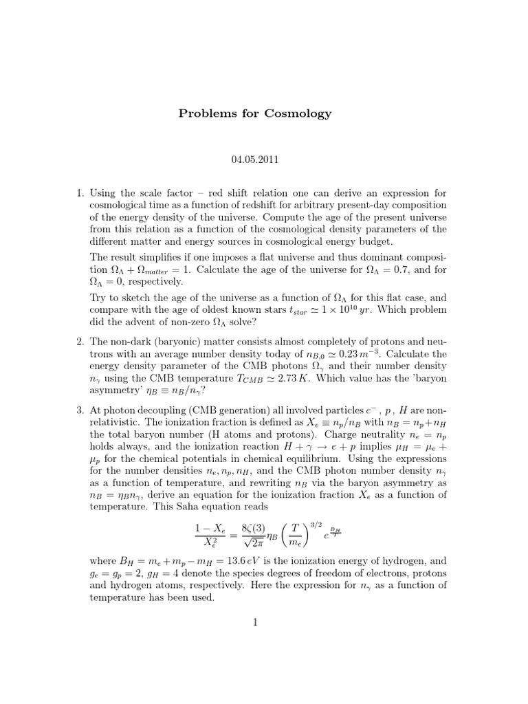 Problems for Cosmology: Λ matter Λ Λ Λ star 10 Λ | PDF | Cosmic ...