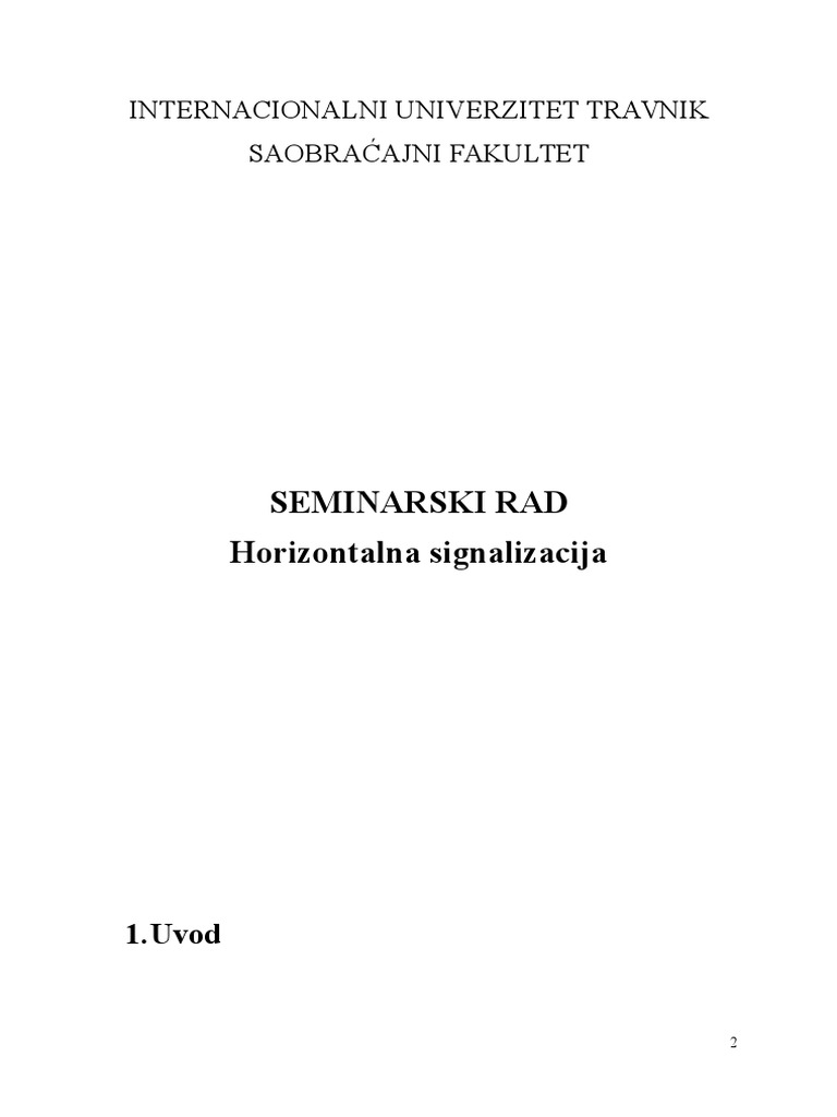 Horizontalna Signalizacija | PDF
