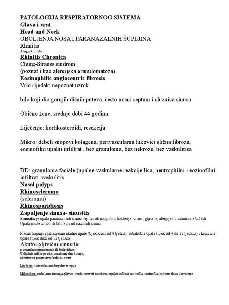 9-Patologija Respiratornog Sistema | PDF