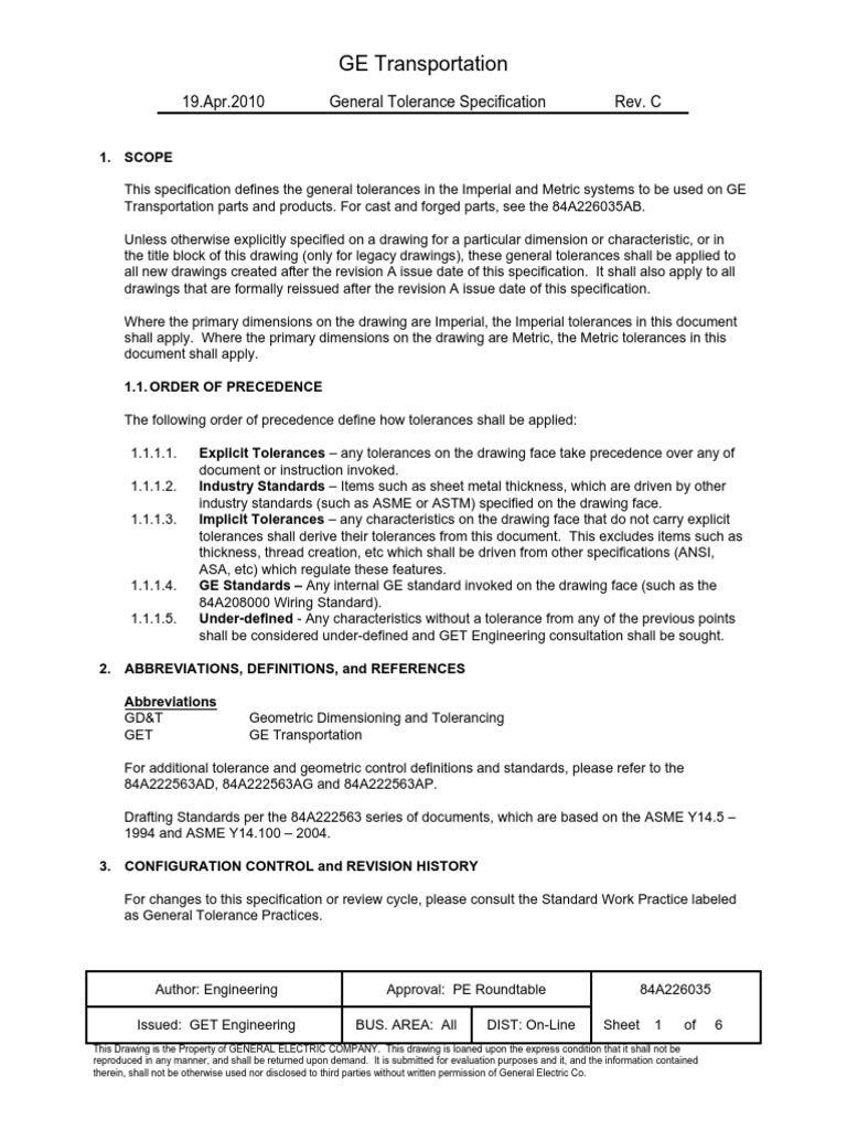 84 A 226035 | PDF | Engineering Tolerance | Specification (Technical ...