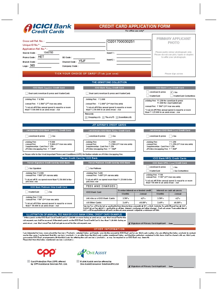 Credit Card Application Form | PDF | Credit Card | Financial Transaction