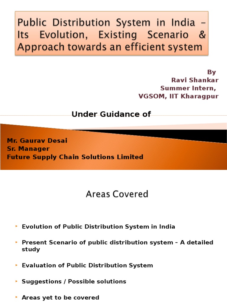 Study of Public Distribution System in India | PDF | Economies | Business