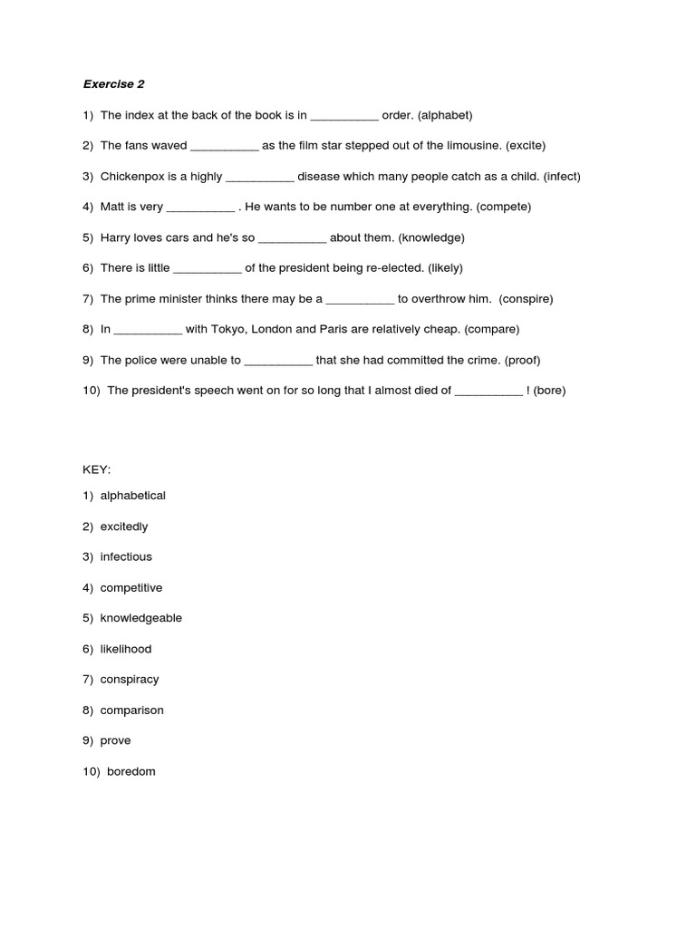 Word Formation Nove Vezbe | PDF