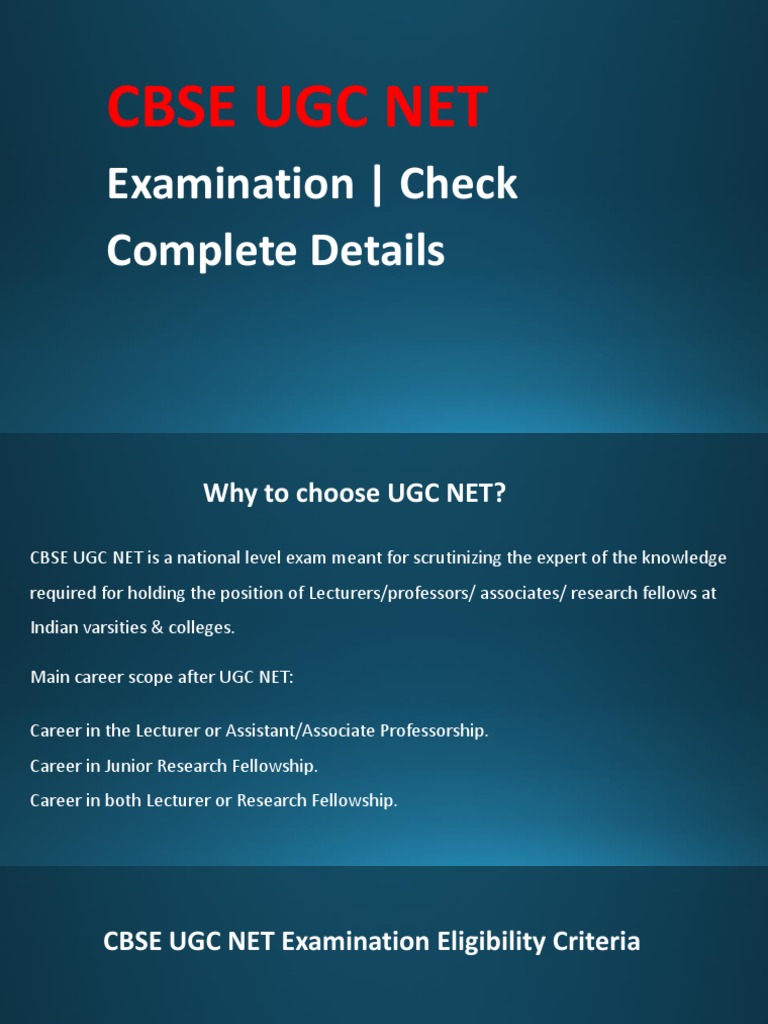 CBSE UGC NET Exam Guide 2023 | PDF | Qualifications | Educational Stages