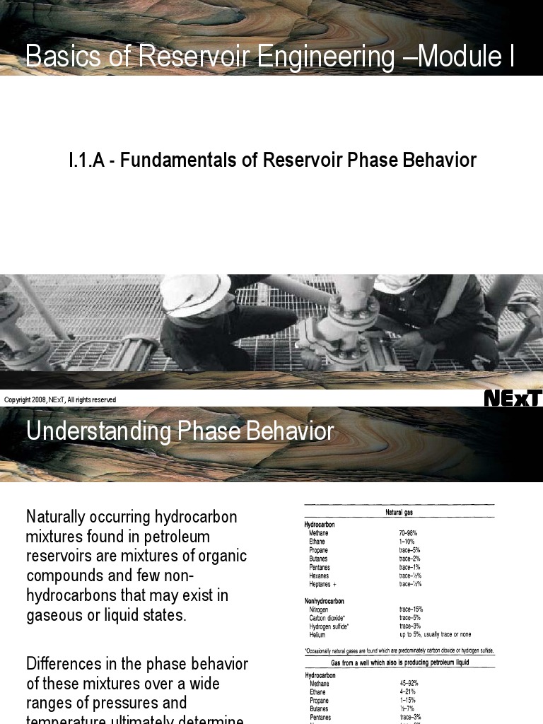 B I 1A Fundamentals of Reservoir Phase Behavior | PDF | Petroleum ...