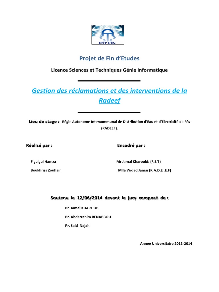 Gestion Des Reclamations Et de - Boukhriss Zouhair - 1443 | PDF | PHP | MySQL