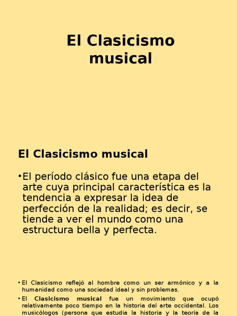 El Clasicismo Musical | PDF | Periodo Clásico (Música) | Ludwig Van Beethoven