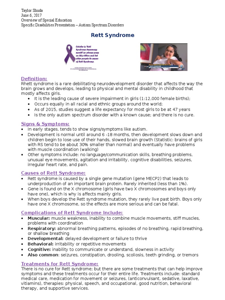 Rett Syndrome-2 | Download Free PDF | Autism | Nervous System