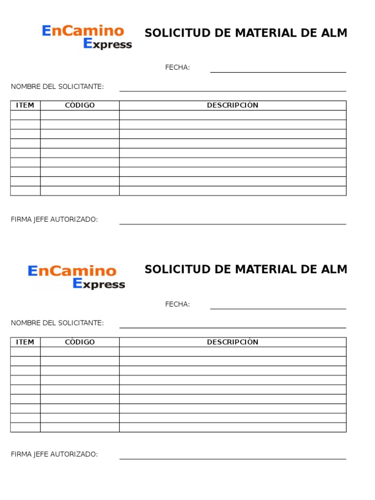 Formato Entrega de Materiales Formato Entrega de Materiales