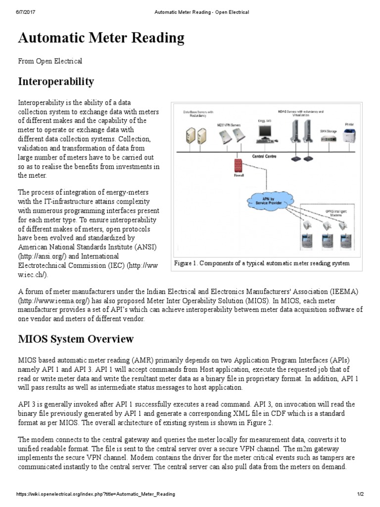 Automatic Meter Reading - Open Electrical | PDF | Application ...