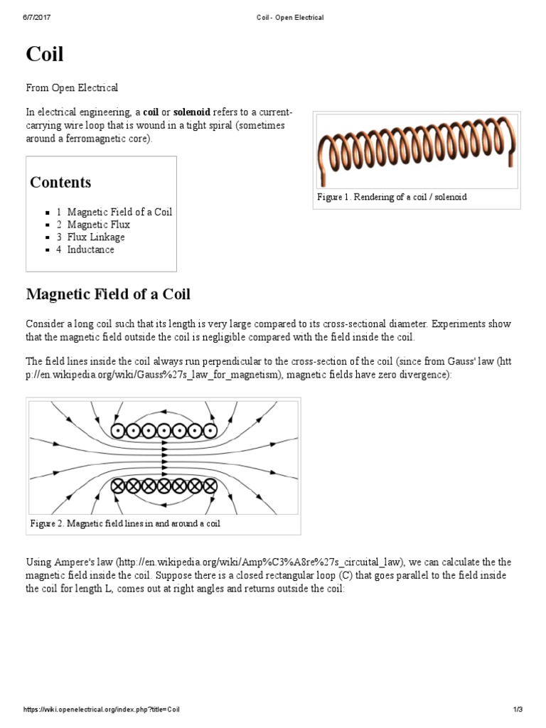 Coil - Open Electrical | PDF | Inductor | Magnetic Field