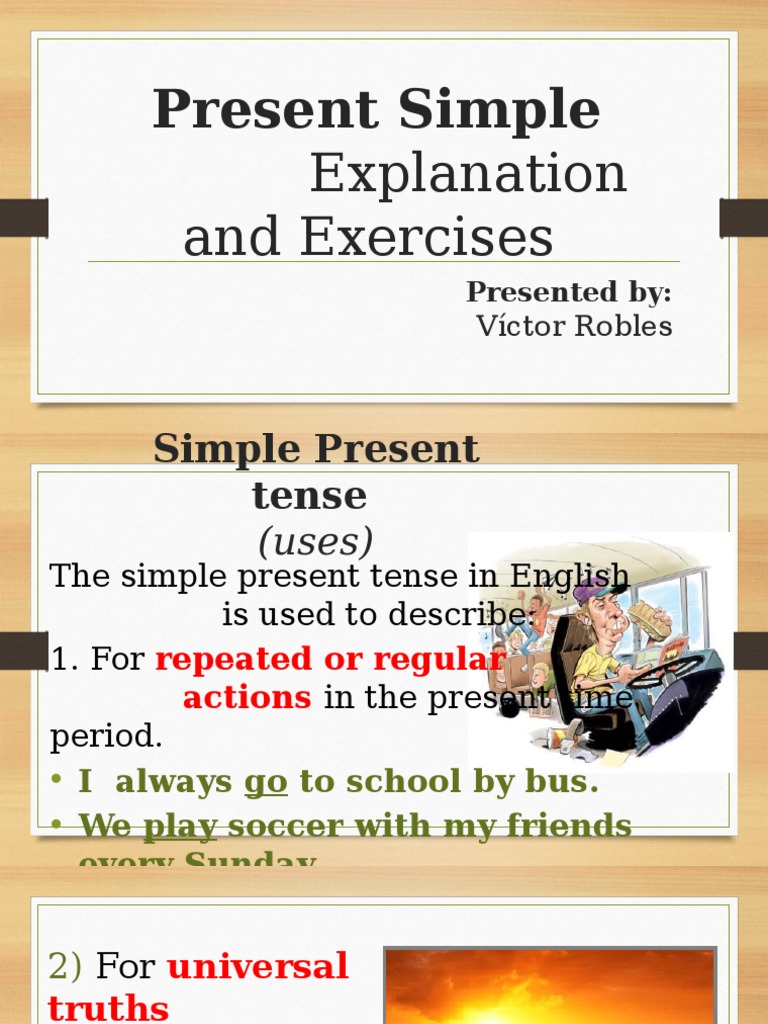 Present Simple: Explanation and Exercises | Download Free PDF | Rules ...