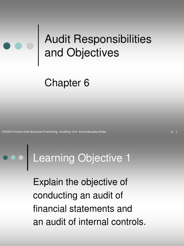 Audit Responsibilities and Objectives: ©2008 Prentice Hall Business ...