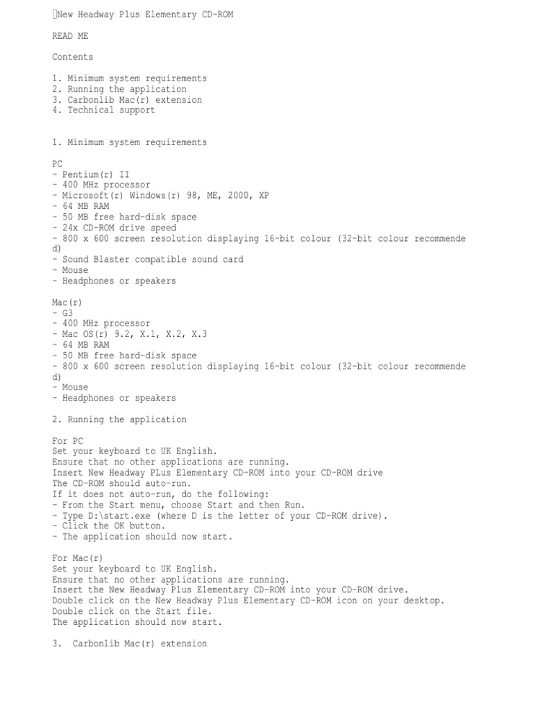 readme.txt | Mac Os | Microsoft Windows