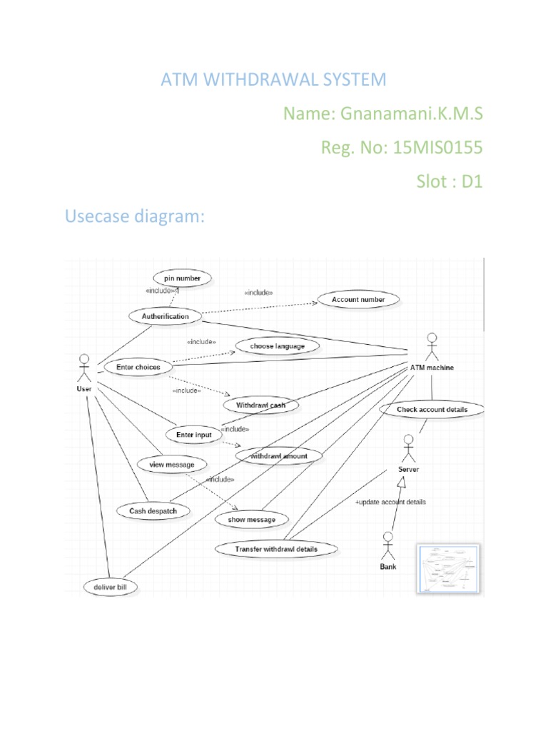 ATM withdrawal system diagrams | PDF