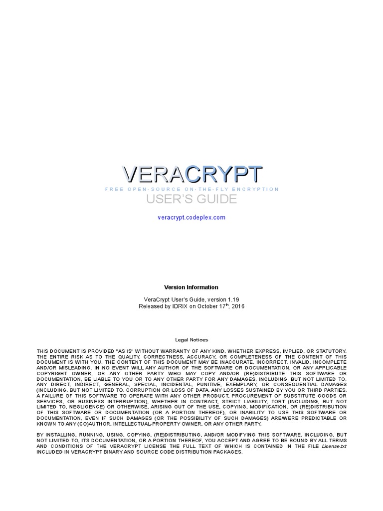 VeraCrypt User Guide | PDF | File System | Computer File