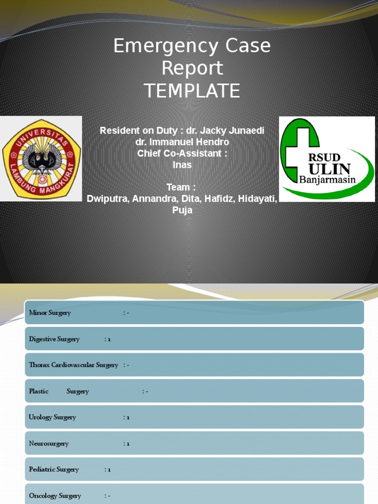 Emergency Case Template | PDF | Emergency Department | Surgery