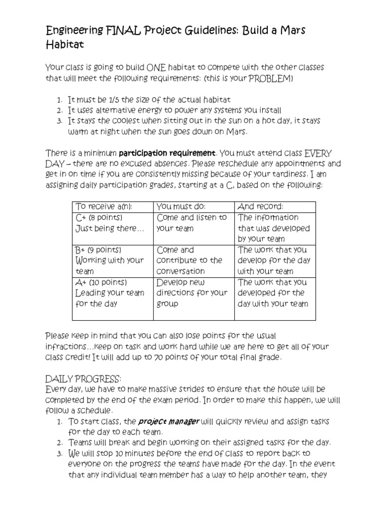 Engineering Final Project Guidelines | Download Free PDF | Learning ...