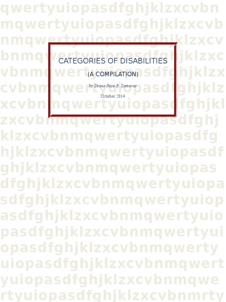 Categories of Disabilities: (A Compilation) | PDF | Hearing Loss ...