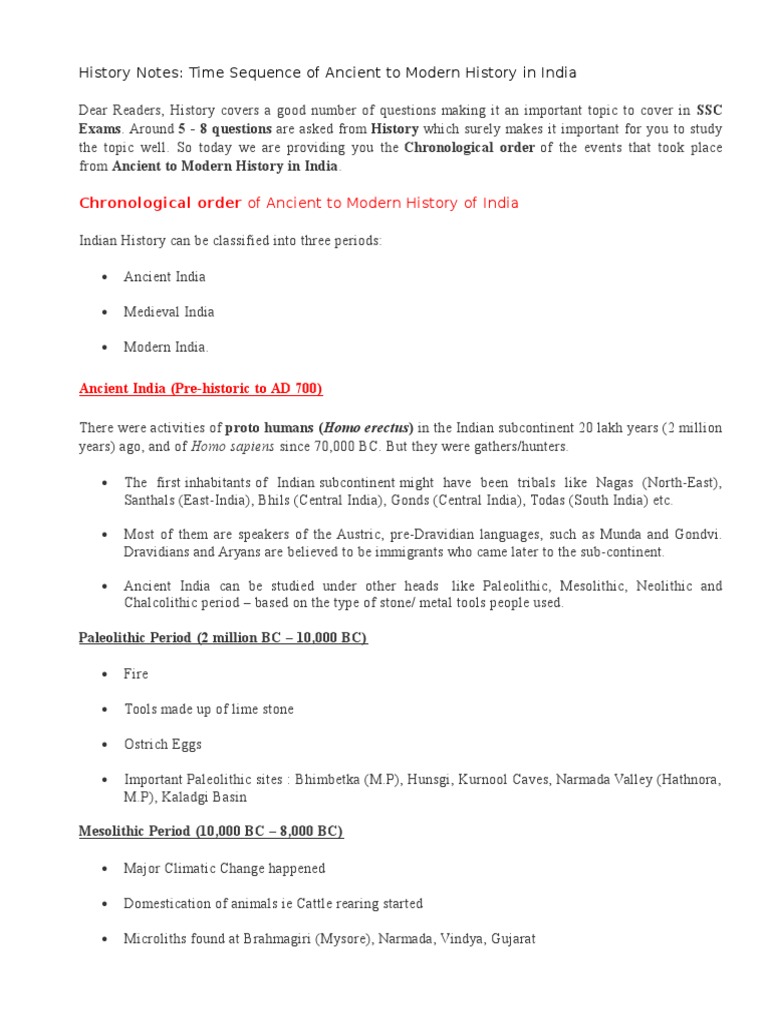 Indian History Timeline: Ancient to Modern | PDF | Asia | South Asia