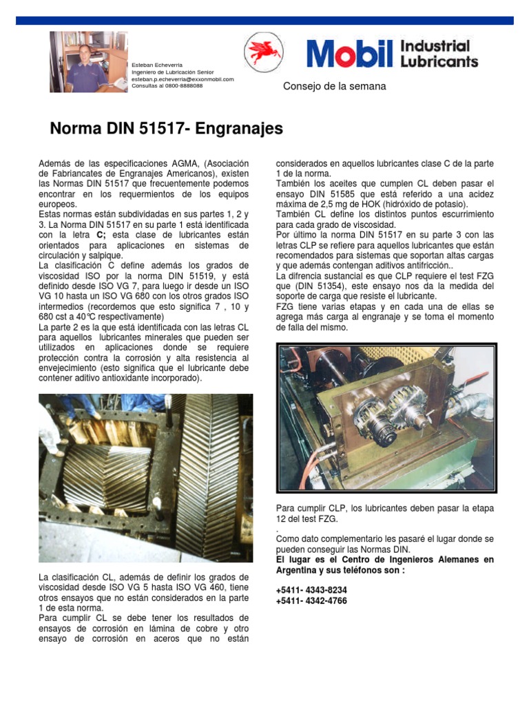 Norma DIN 51517 Engranajes PDF | PDF | Lubricante | Engranaje