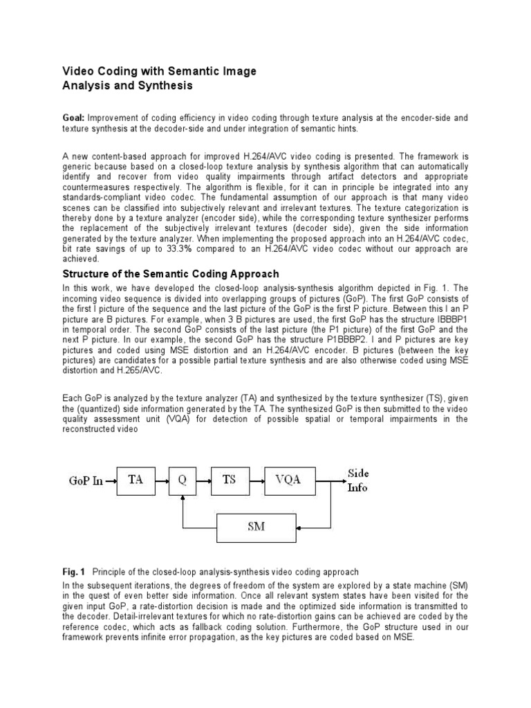 Video Coding With Semantic Image | PDF | Data Compression | Videotelephony