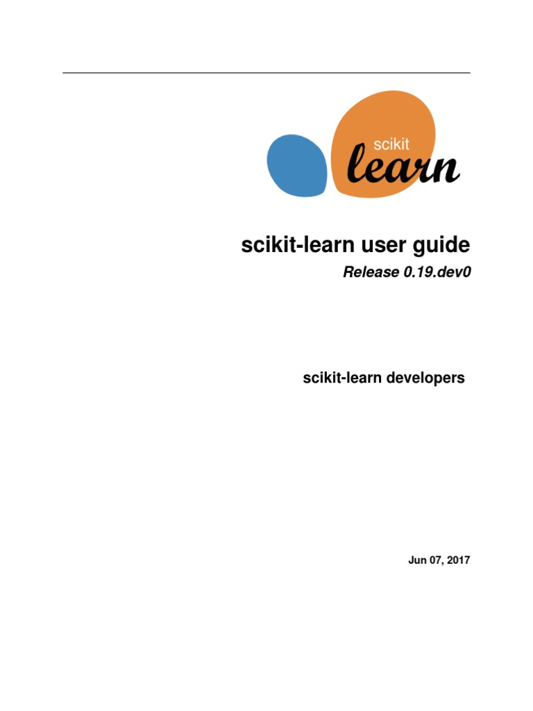 Scikit-Learn User Guide Release 0.19.dev0 | PDF | Support Vector Machine | Cluster Analysis