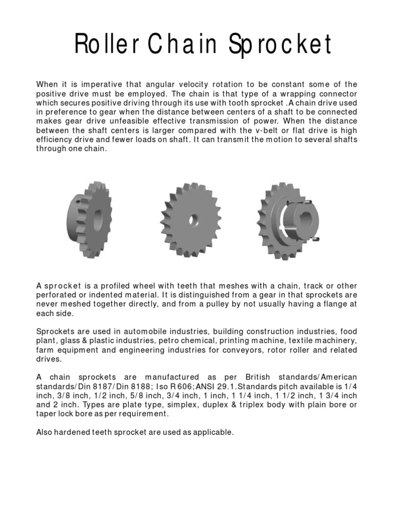 Industrial Sprocket Guide | PDF | Transmission (Mechanics) | Gear