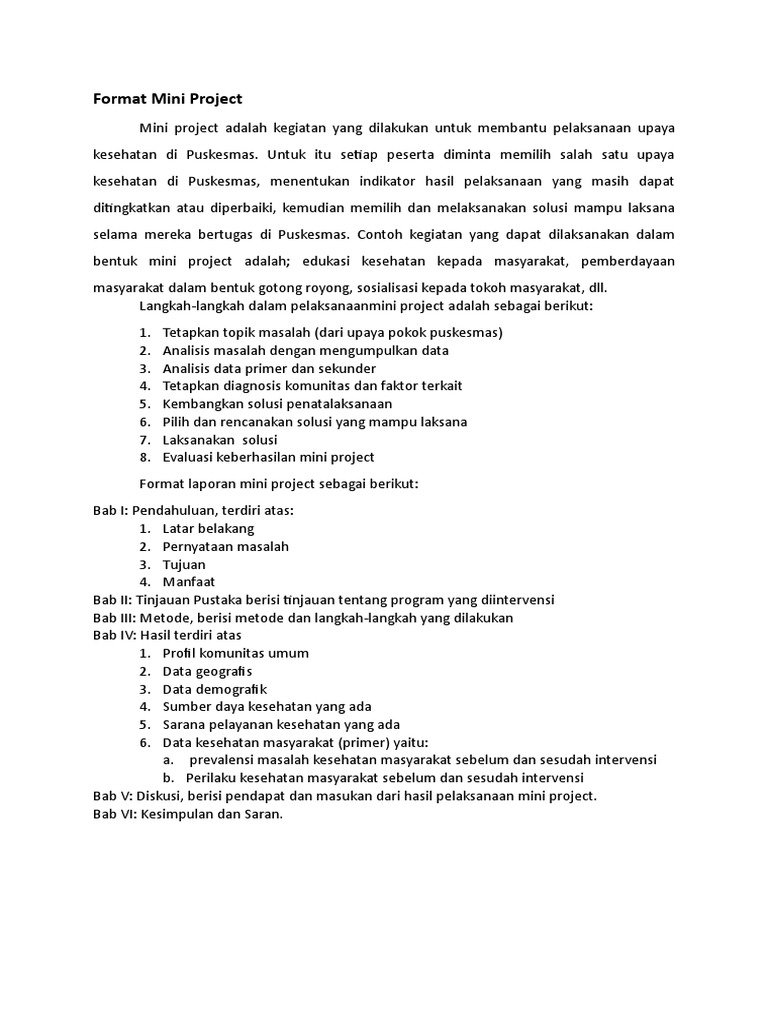 Format Mini Project | PDF