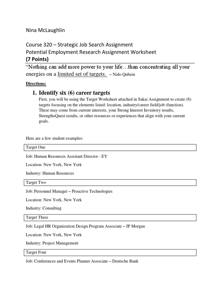 Week 3 Potential Employment Research Assignment Mclaughlin | Employment ...