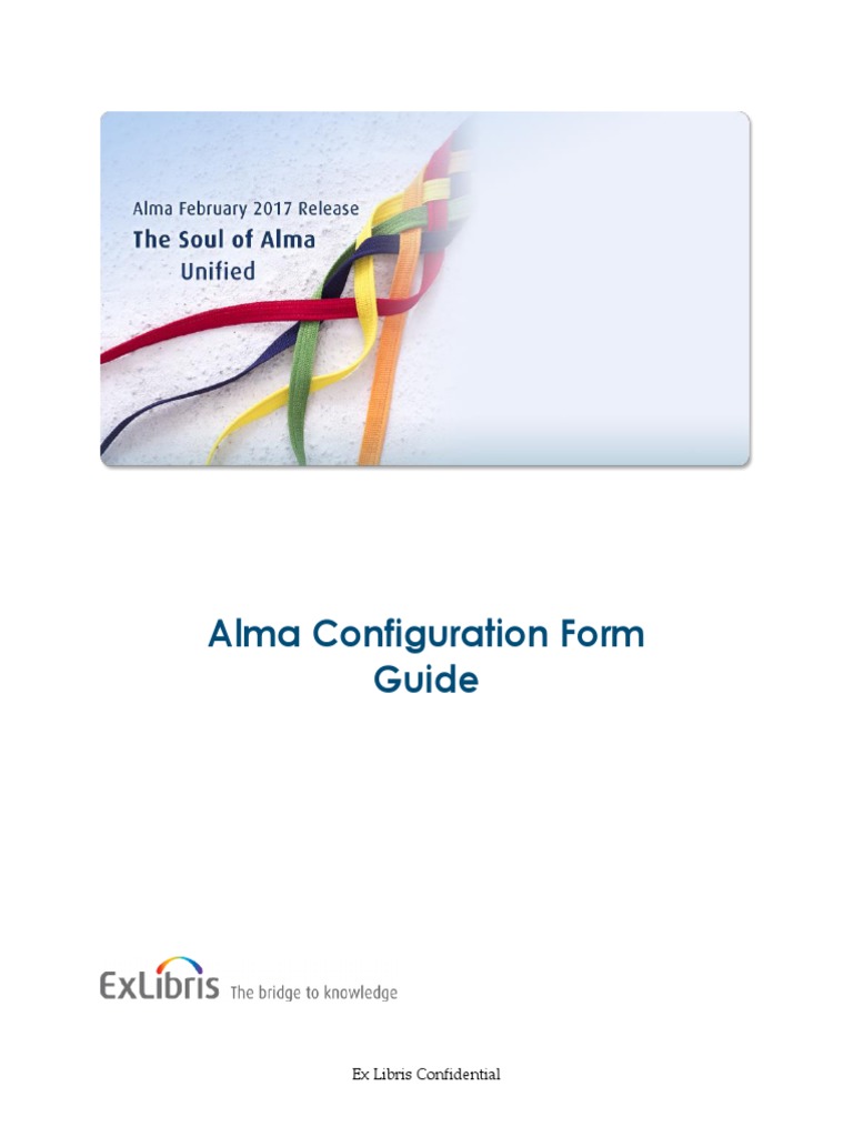 Alma Configuration Form - Guide | PDF | Microsoft Excel | Libraries